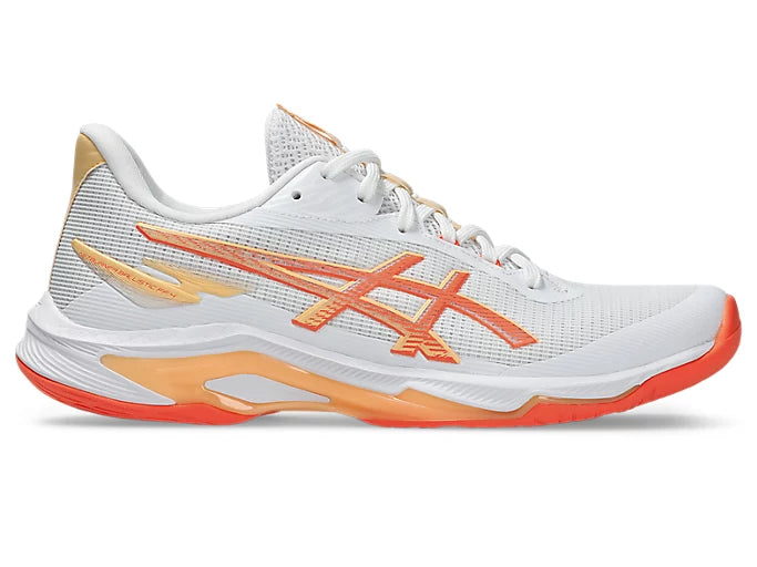 ASICS Netburner Ballistic 4 - White / Vivid Coral – Sims Sports Store